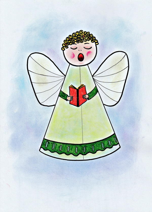 Angel-a-Singing DIY Christmas Card | AllFreePaperCrafts.com