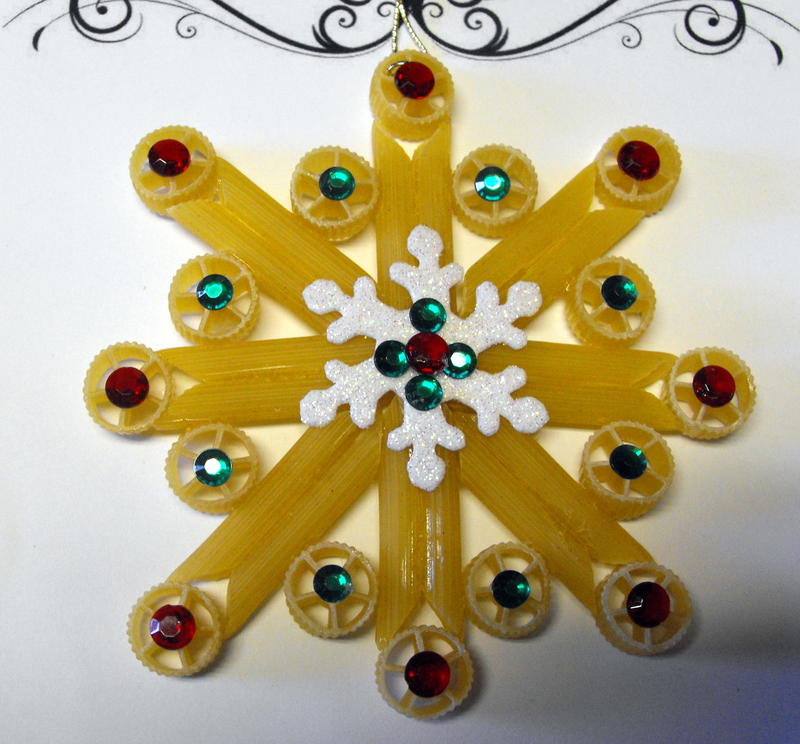 Sparkle Snowflake Pasta Ornament | FaveCrafts.com