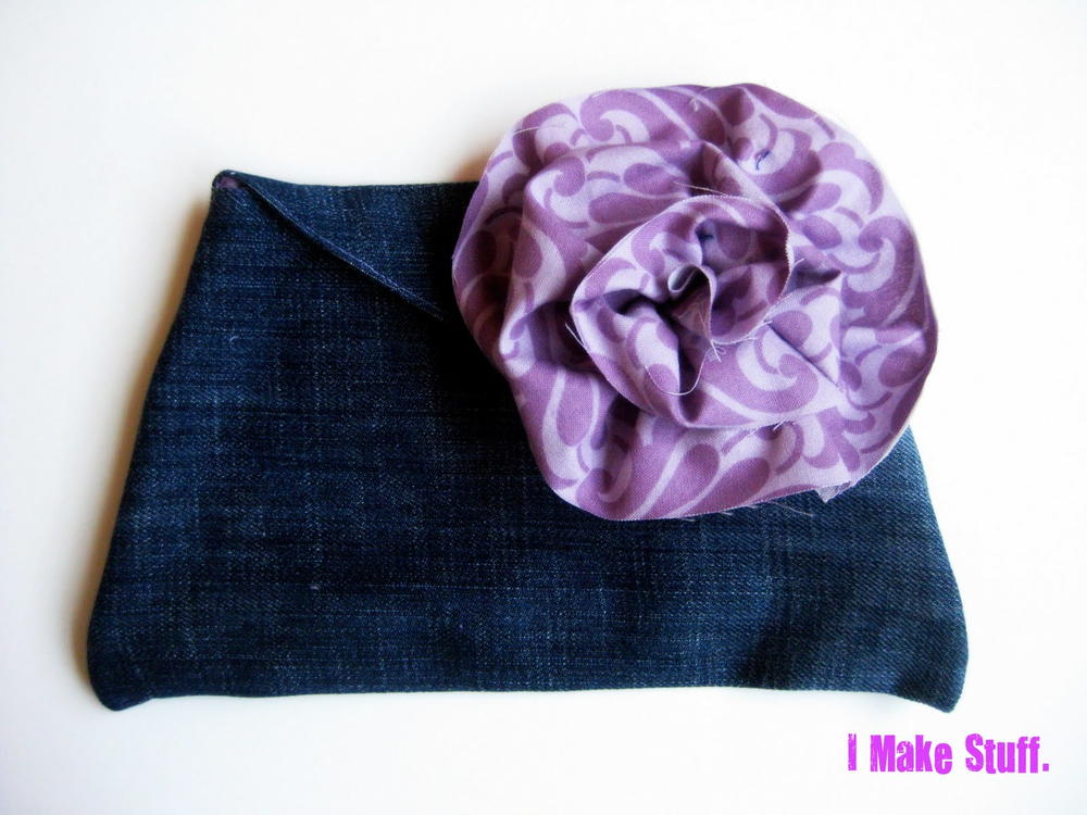 Petite Denim Clutch Tutorial | AllFreeSewing.com