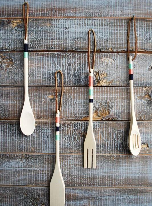 String Wrapped Wooden Spoon Craft | DIYIdeaCenter.com