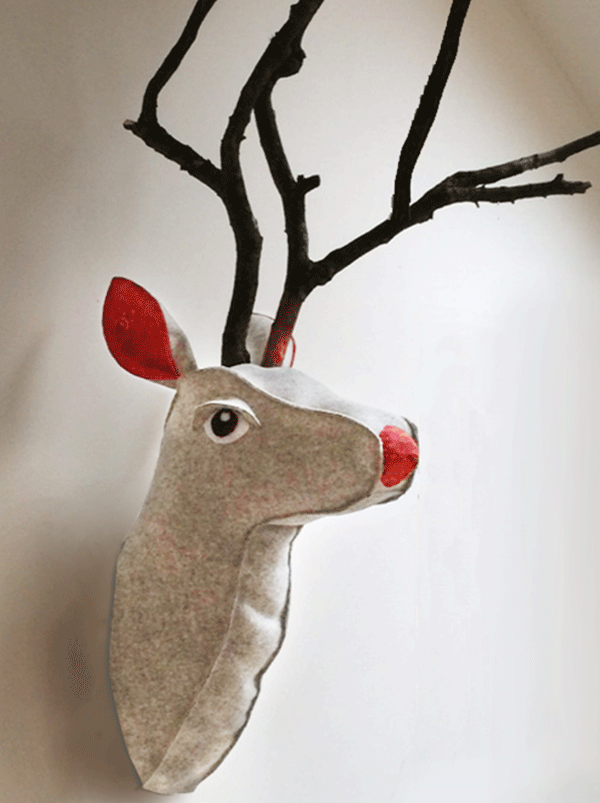 Rudolph Faux Taxidermy Pattern | AllFreeSewing.com