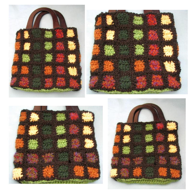 Country Squares Homespun Purse | AllFreeCrochet.com
