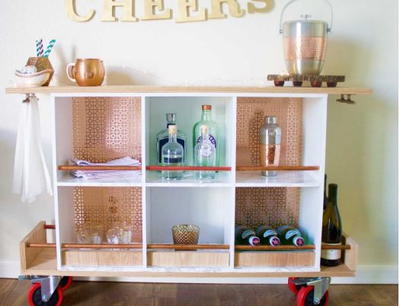 Beautiful Upcycled Bar Cart | DIYIdeaCenter.com