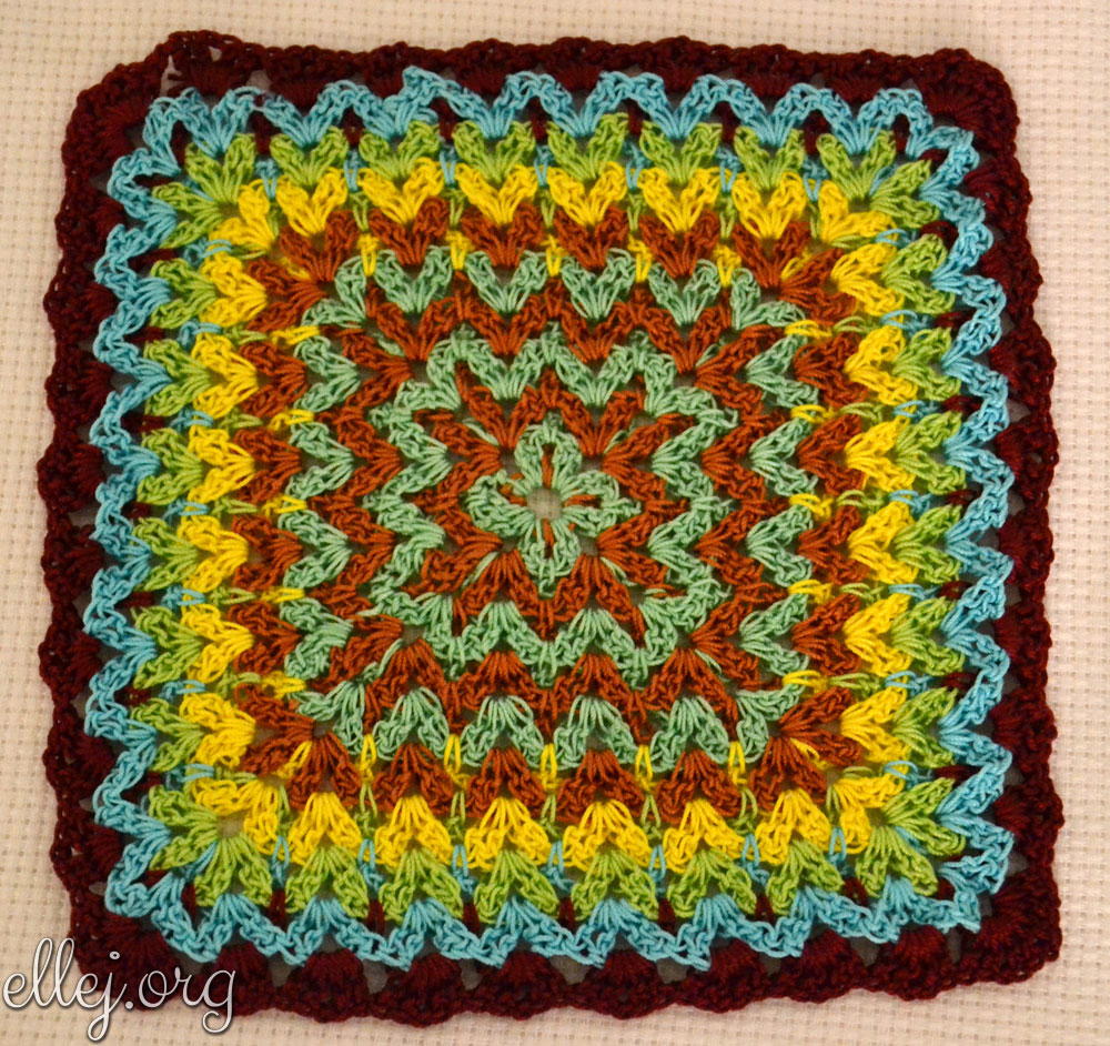 Bargello Crochet Afghan Block | AllFreeCrochetAfghanPatterns.com