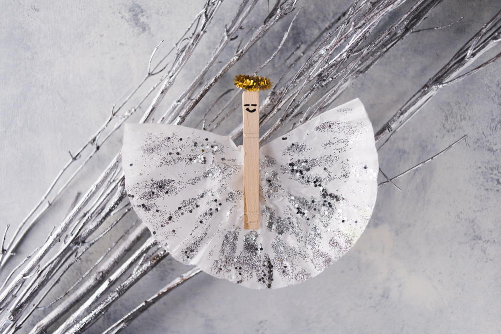 Angelic Coffee Filter Ornament | AllFreeChristmasCrafts.com
