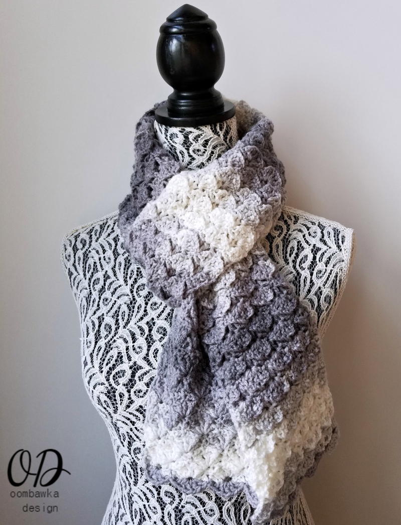 Shades of Grey Yarn Scarf | AllFreeCrochet.com