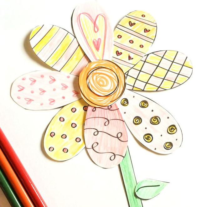 Cut And Color Printable Flower | AllFreePaperCrafts.com