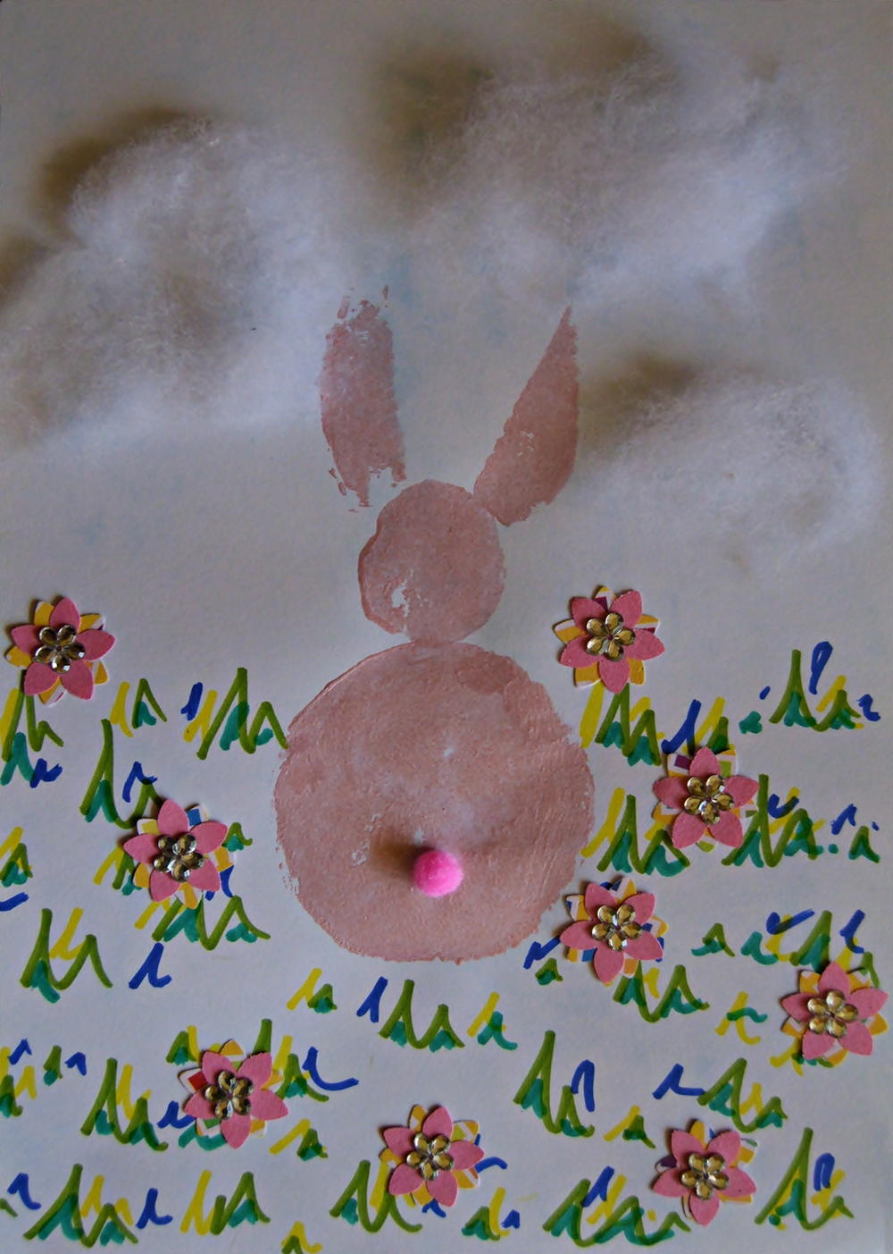 Easter Bunny A-Hiding Artwork | AllFreeKidsCrafts.com