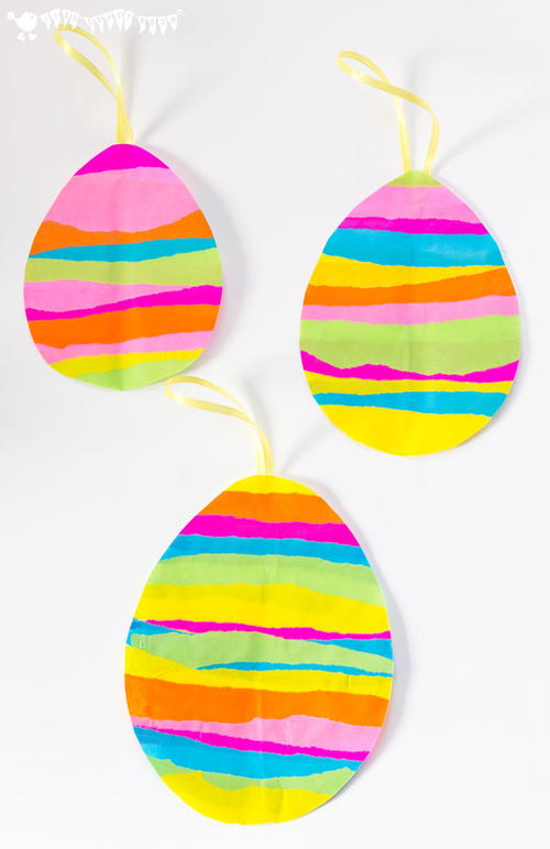Easter Egg Tissue Paper Suncatcher | AllFreeKidsCrafts.com