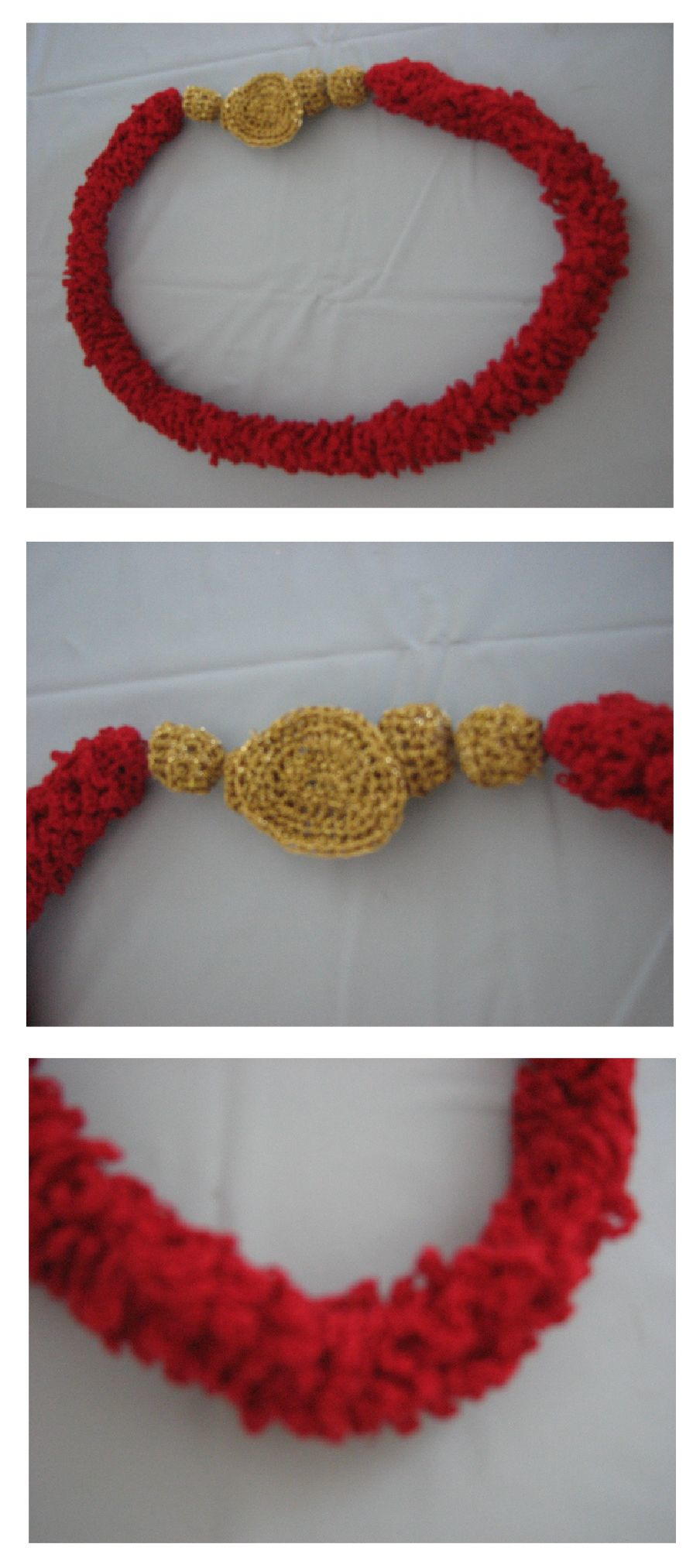 Thread Red Loop Necklace | AllFreeCrochet.com