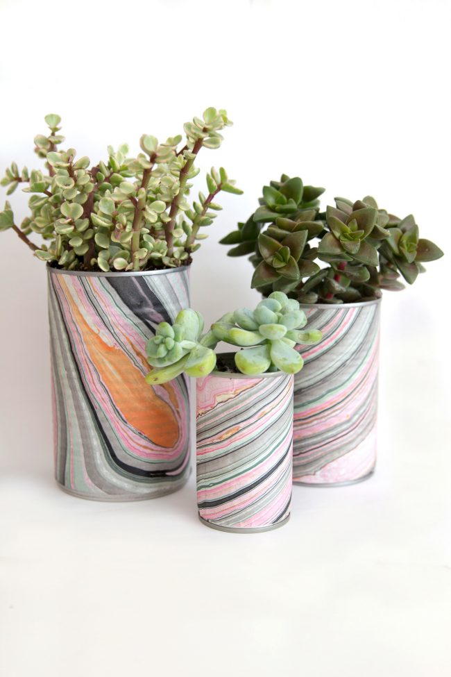 Tin Can Succulent Centerpiece | AllFreeDIYWeddings.com