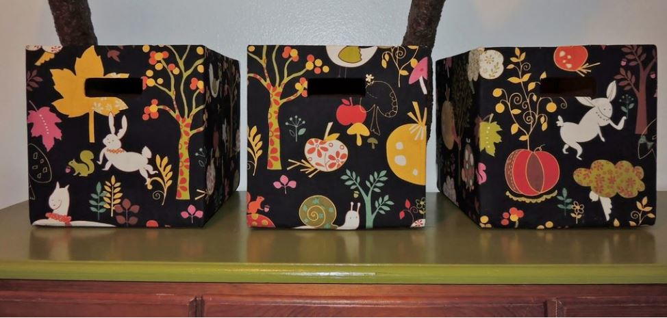 Easiest DIY Fabric Boxes | DIYIdeaCenter.com
