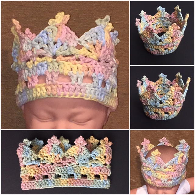 Crocheted Tall Baby Crown | AllFreeCrochet.com
