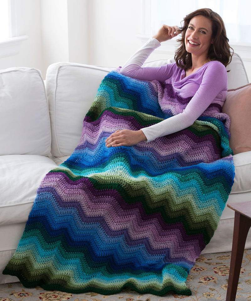 Rustic Ripple Crochet Afghan | AllFreeCrochet.com