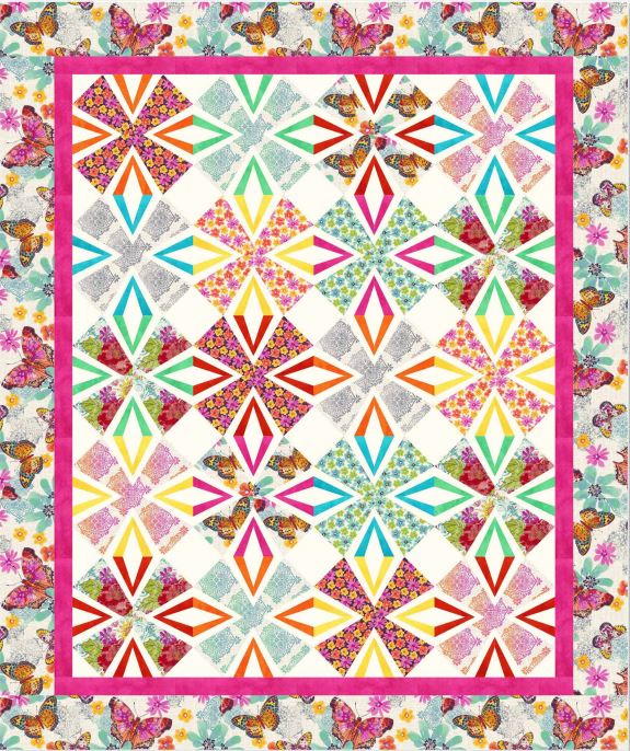 Flutterby Throw Quilt Pattern | FaveQuilts.com