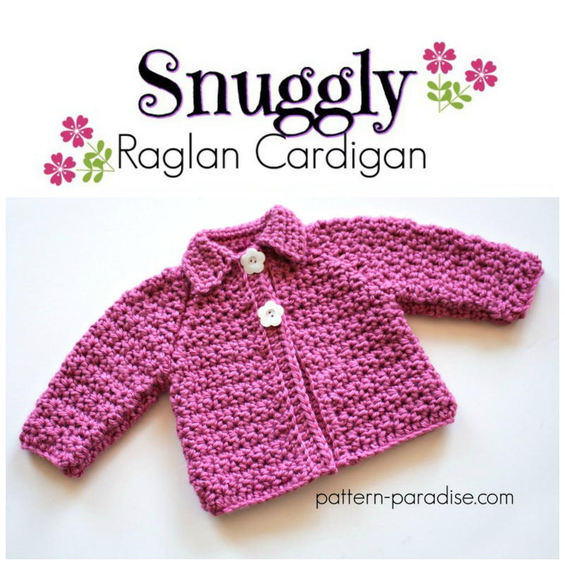 Snuggly Raglan Cardigan | AllFreeCrochet.com