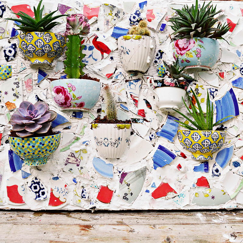 Upcycled Mosaic Wall Planter | FaveCrafts.com