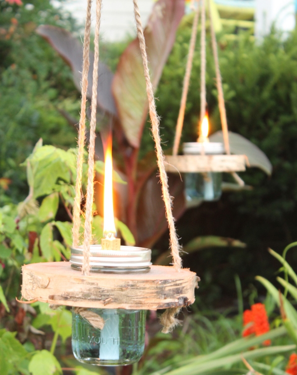 Wood and Mason Jar Tiki Torches | DIYIdeaCenter.com