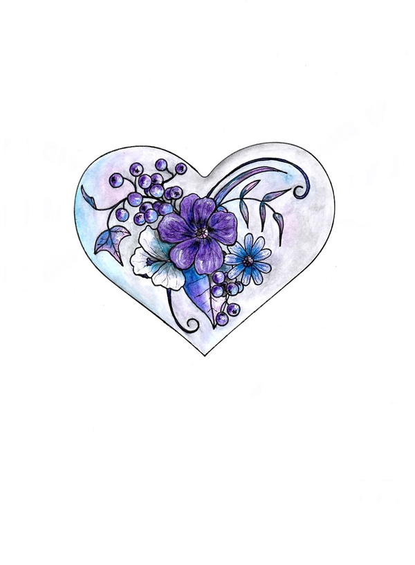 Purple Heart All Purpose Greeting Card | AllFreePaperCrafts.com
