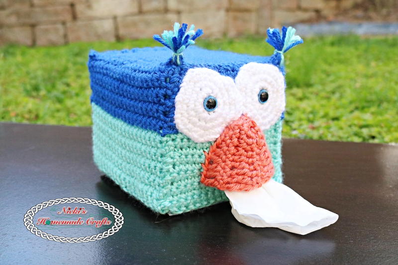 Owl Tissue Box Cover | AllFreeCrochet.com