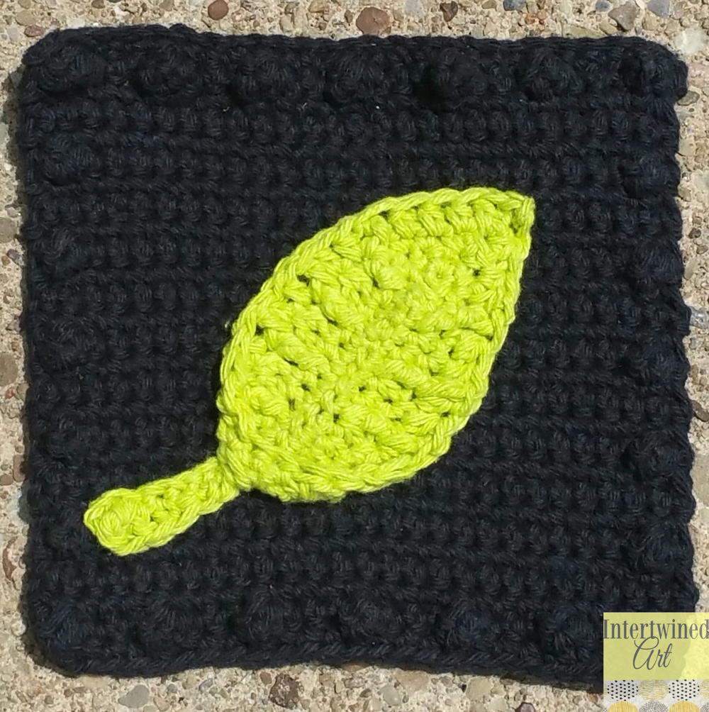 Leaf Applique Granny Square | AllFreeCrochet.com