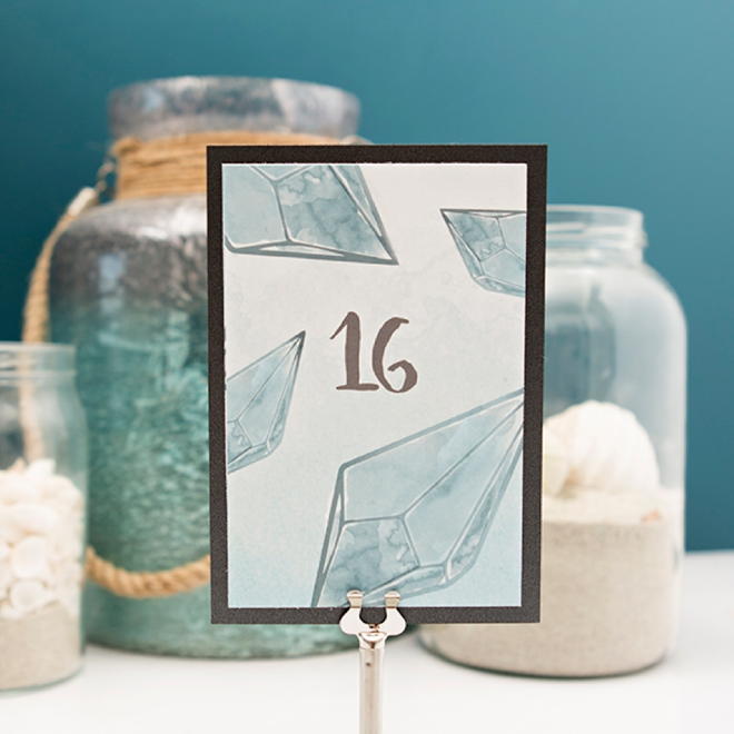 Printable Teal Diamond Table Numbers | AllFreeDIYWeddings.com