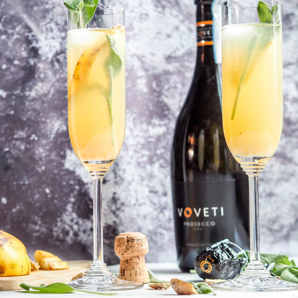Winter Prosecco Sage Pear Cocktails | FaveGlutenFreeRecipes.com