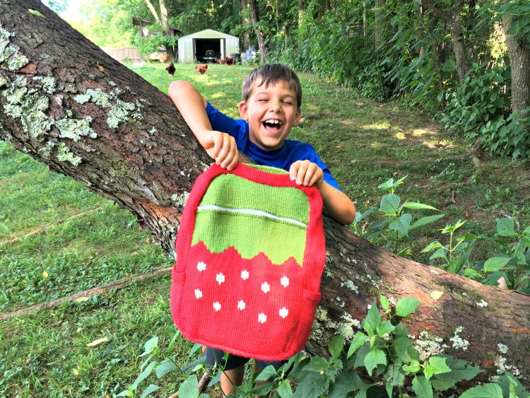Sweet Strawberry Backpack | AllFreeKnitting.com