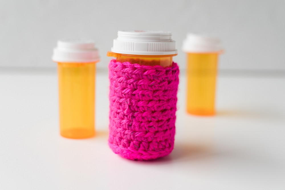Extra Large Hot Pink Pill Bottle Cozy | FaveCrafts.com