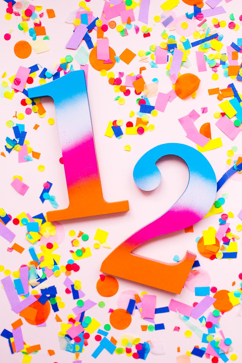 Bright and Bold DIY Table Numbers | AllFreeDIYWeddings.com