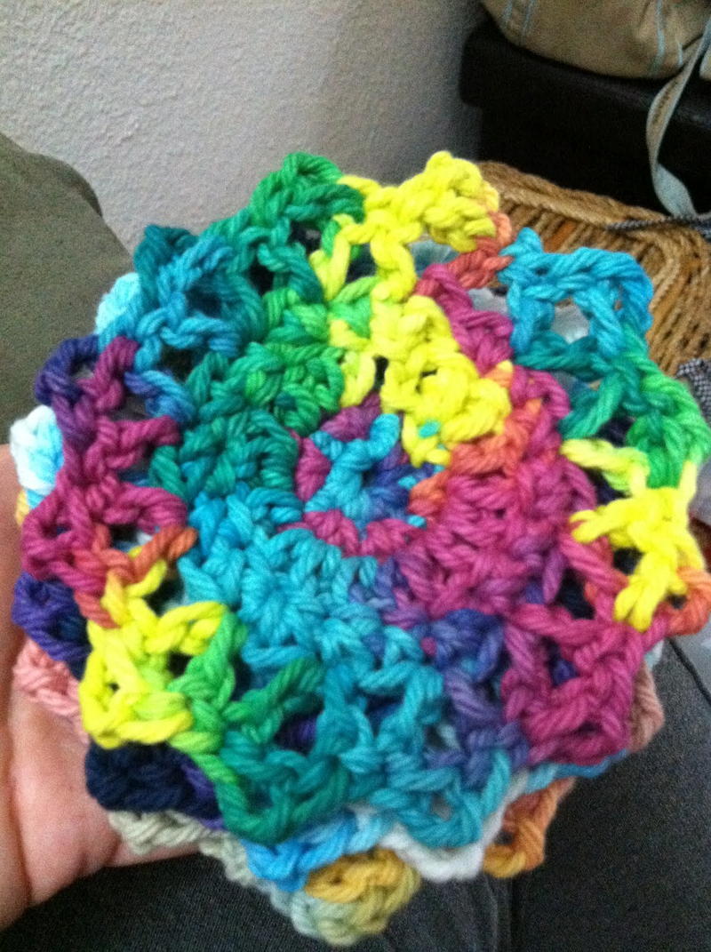 Multi Colored Coaster | AllFreeCrochet.com
