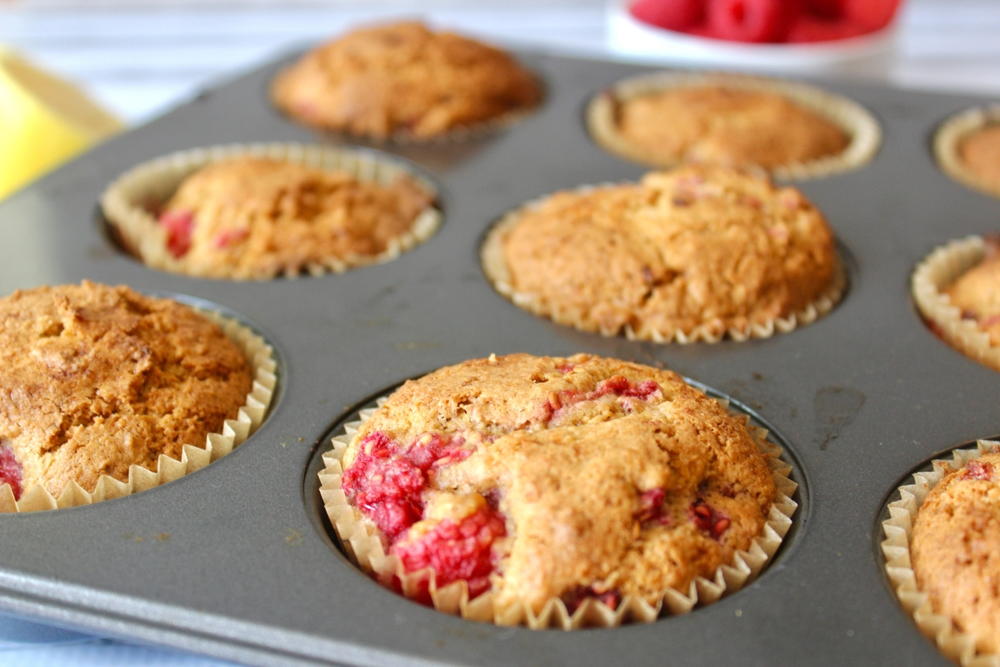 Paleo Lemon-Raspberry Muffins | FaveHealthyRecipes.com