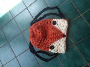 Fox Drawstring Bag | AllFreeCrochet.com