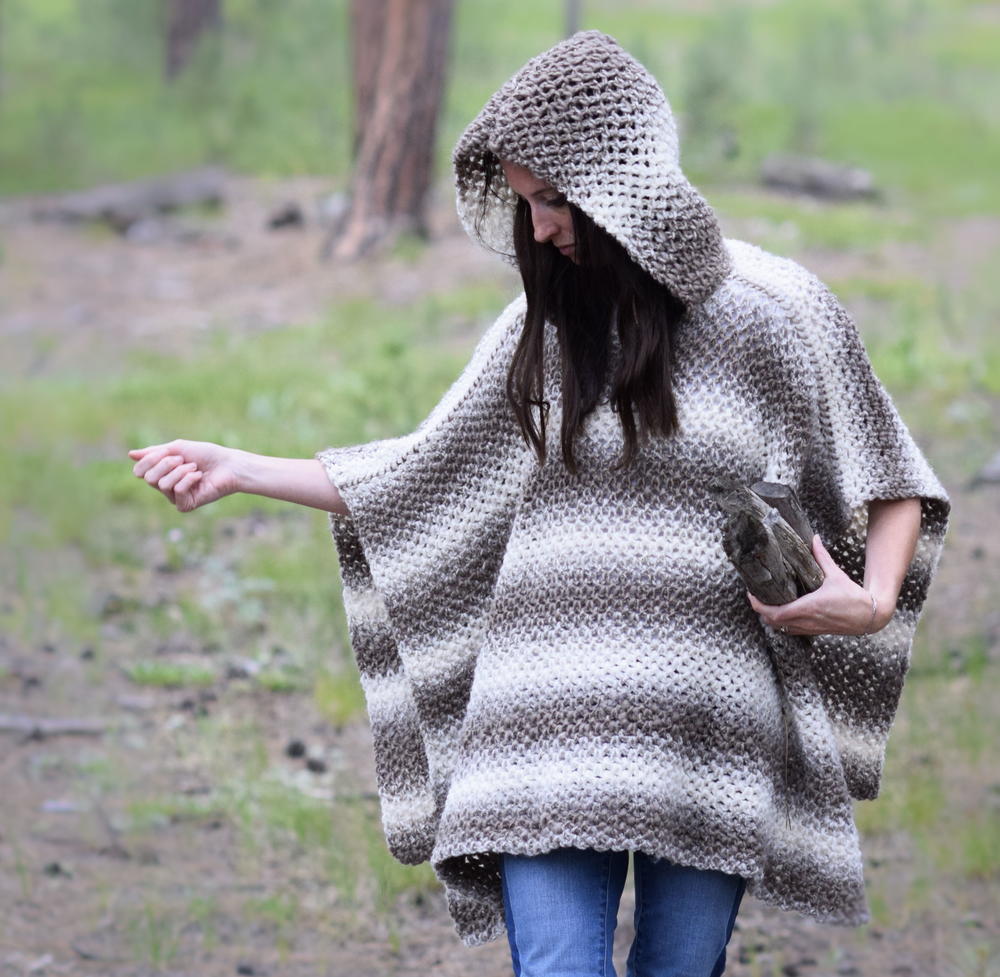 Driftwood Oversized Hooded Poncho | FaveCrafts.com