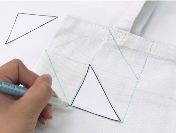 Geometric Triangle Tote Bag Design | AllFreeHolidayCrafts.com