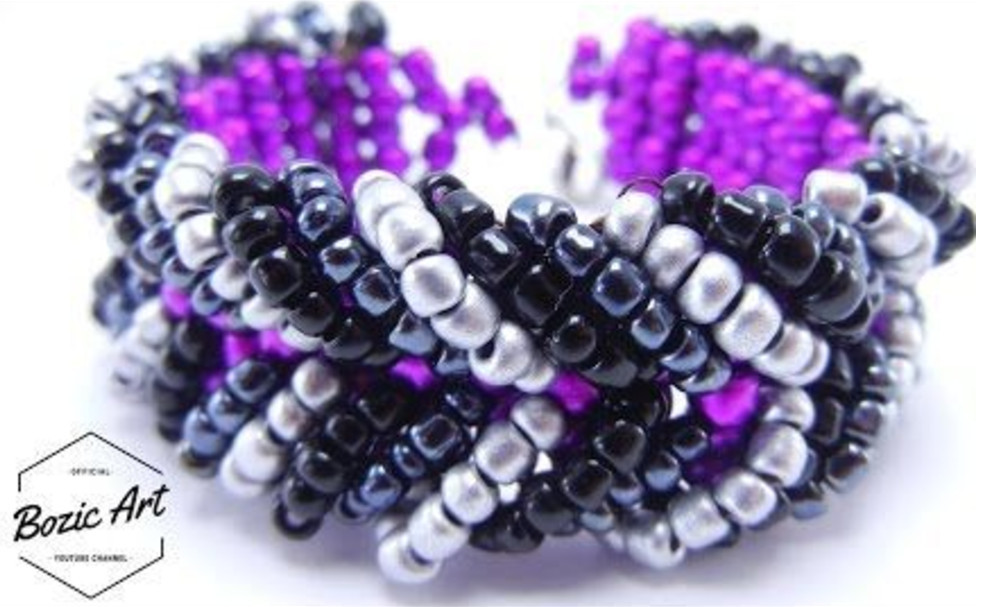 Alluring Chevron Stitched Bracelet | AllFreeJewelryMaking.com