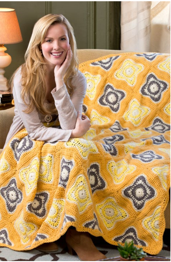 Sunshine Pansies Afghan | AllFreeCrochetAfghanPatterns.com