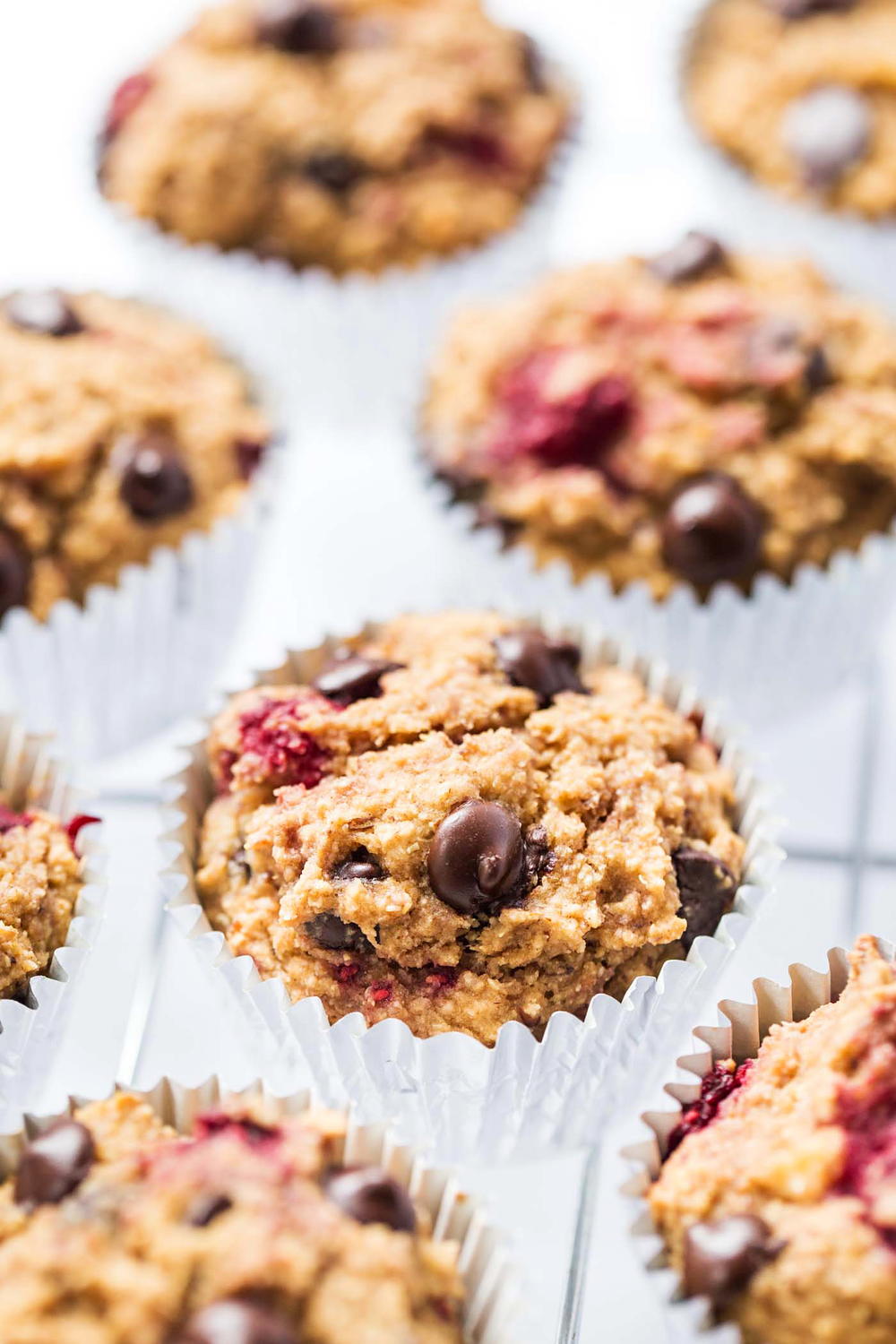 Skinny Raspberry Chocolate Chip Muffins | FaveGlutenFreeRecipes.com