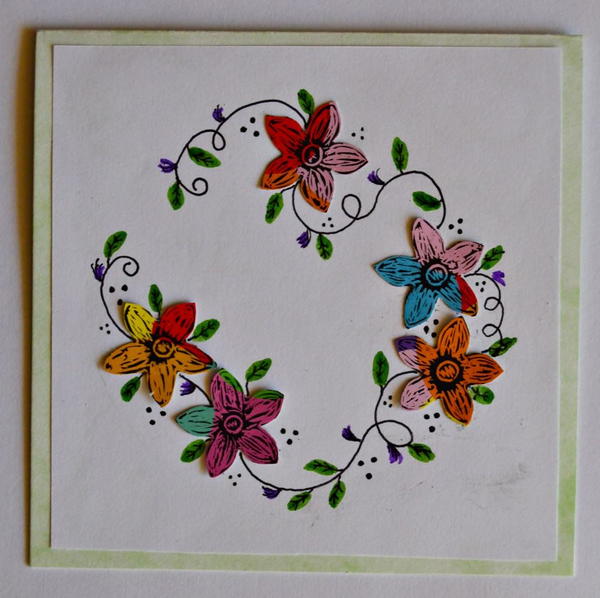 Mock Embroidery DIY Birthday Card | AllFreePaperCrafts.com