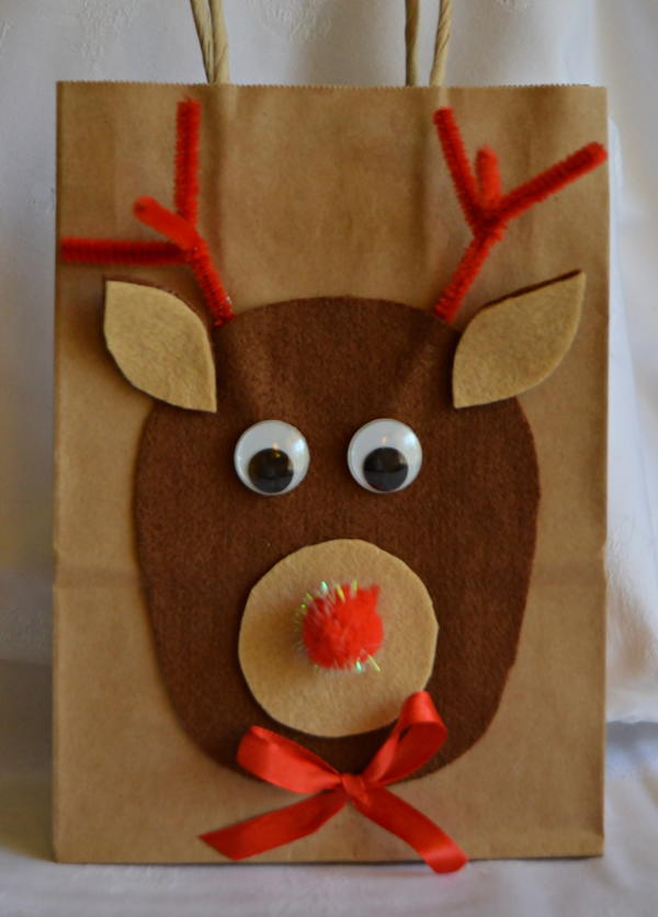 Wishes from Rudolph DIY Gift Bag | AllFreeKidsCrafts.com