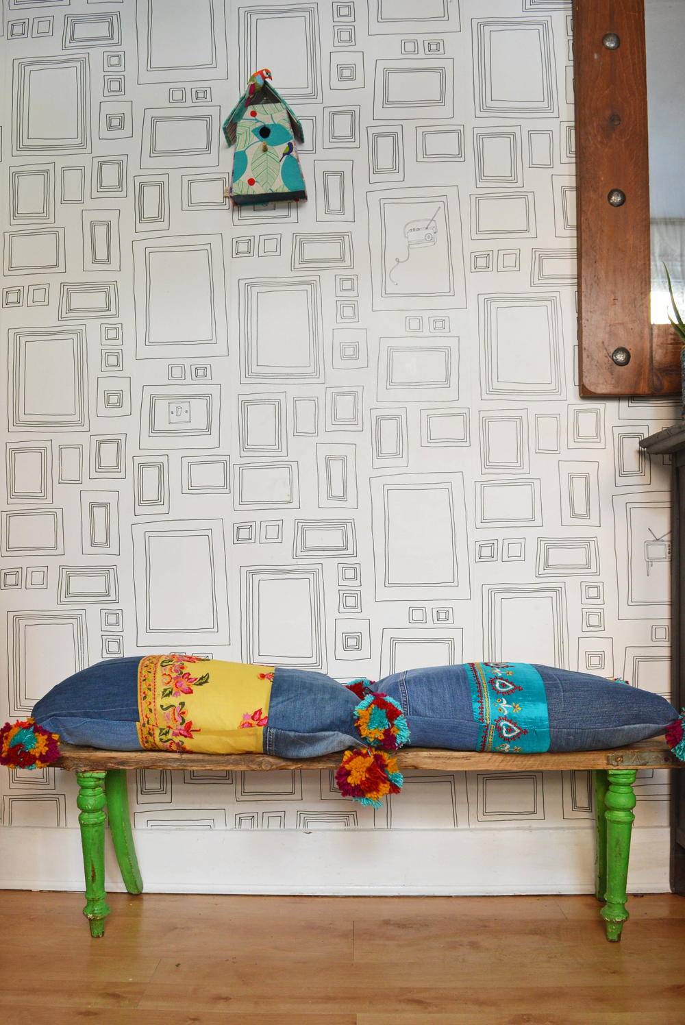 Colourful Boho Denim Pillows | FaveCrafts.com