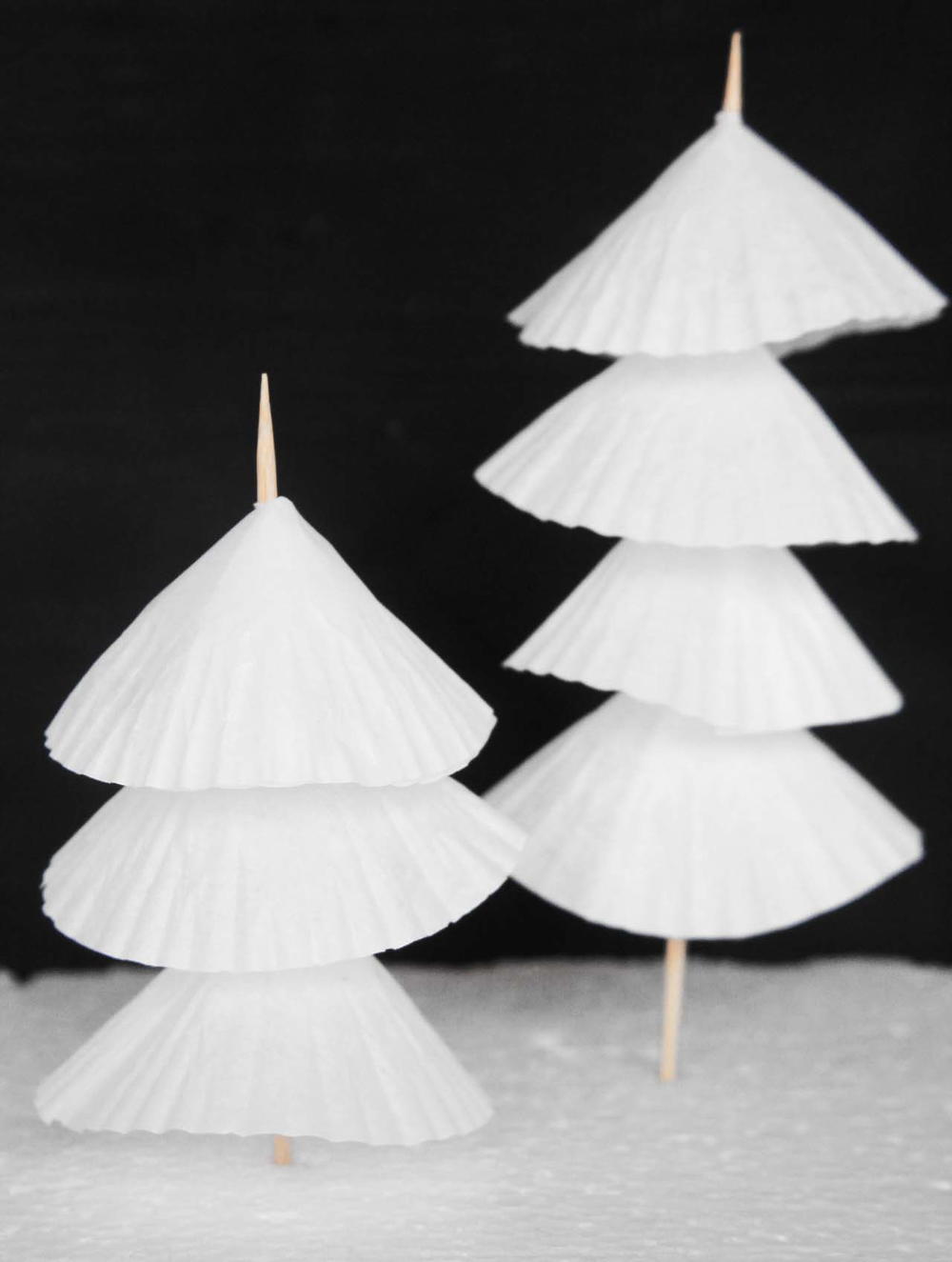 Pretty Cupcake Liner Christmas Trees | AllFreeKidsCrafts.com