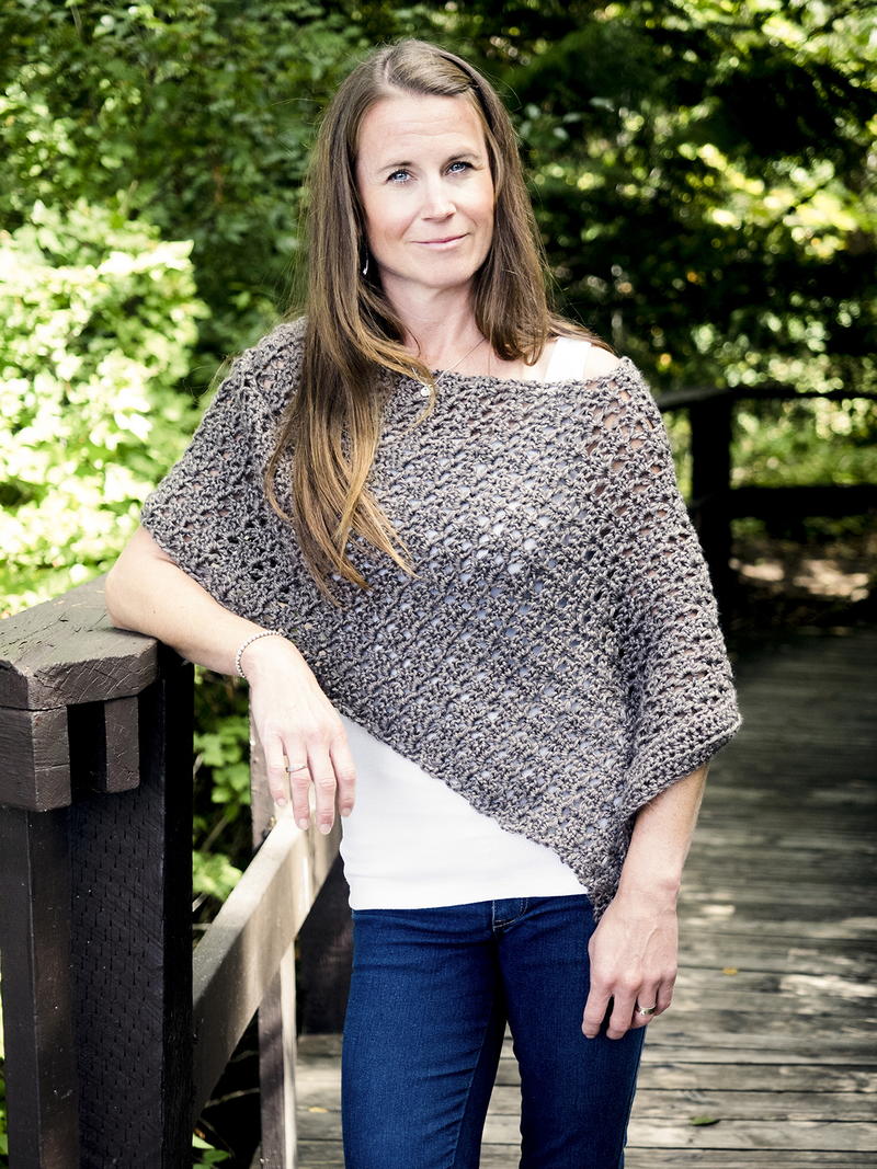 Dancing Baubles Rectangular Shawl Poncho | AllFreeCrochet.com