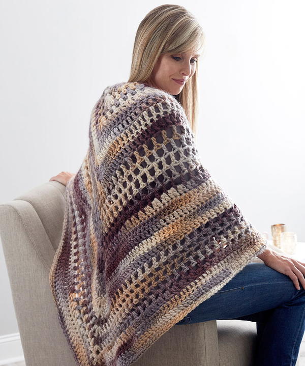Wrapture Free Crochet Shawl Pattern | FaveCrafts.com