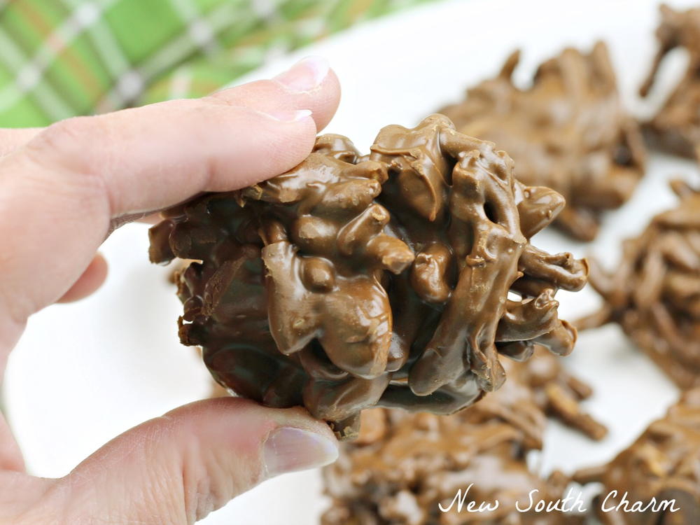 Chocolate Peanut Butter Haystacks | FaveSouthernRecipes.com