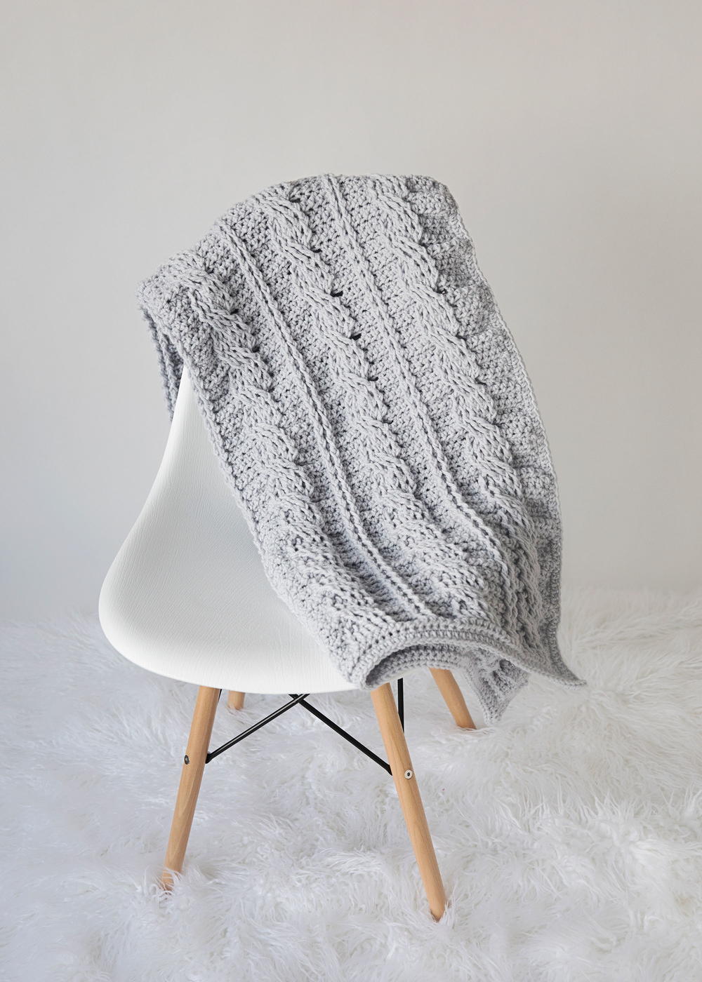 Timeless Cabled Crochet Throw | AllFreeCrochetAfghanPatterns.com