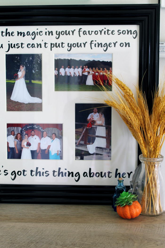 Song Lyric Wedding Frame | AllFreeDIYWeddings.com