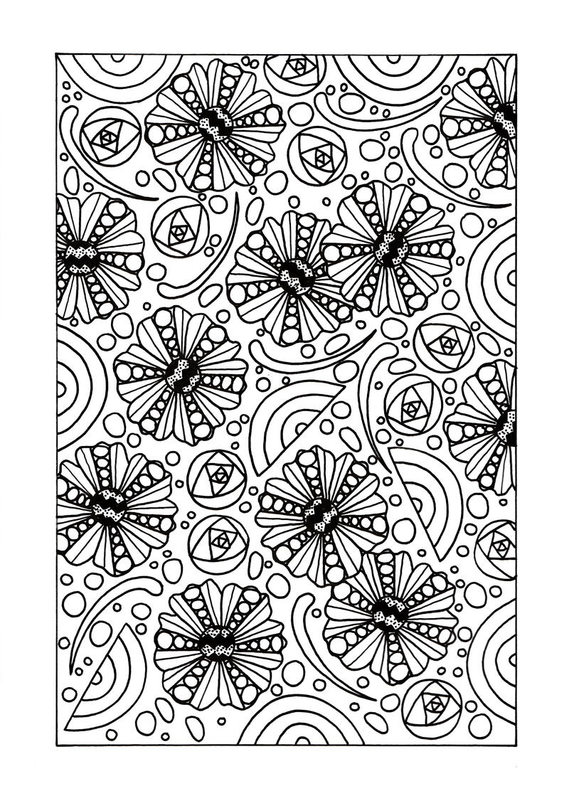 Mindless Floral Adult Coloring Page | FaveCrafts.com