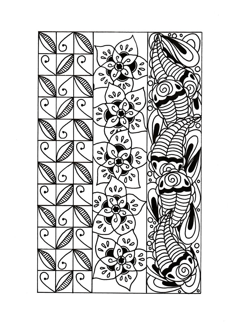 Three Shades of Zentangle Adult Coloring Page | FaveCrafts.com