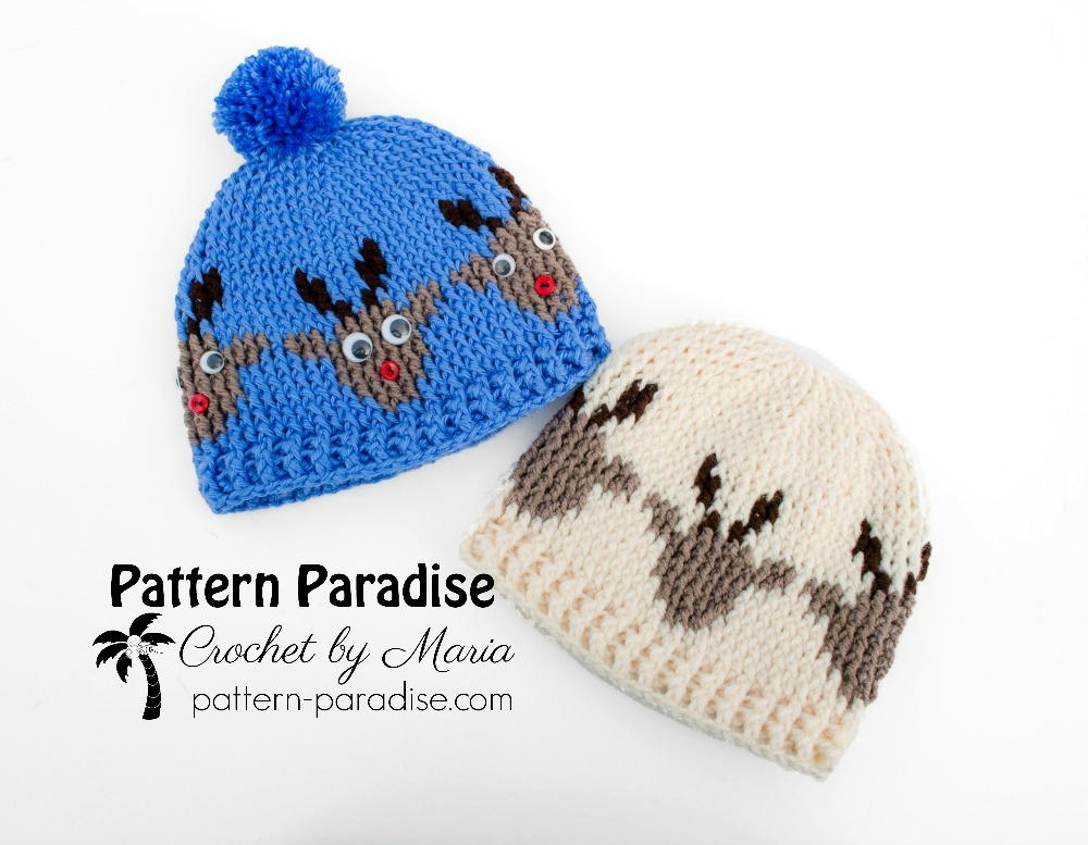 Reindeer Graphic Hat | AllFreeCrochet.com